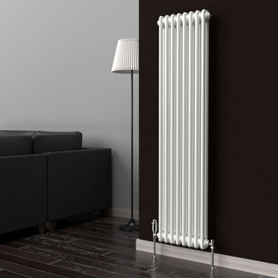 Traditional White Vertical 2 Column Radiator 1500mm (H) x 380mm (W)