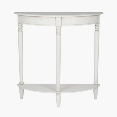 Traditional White Wood Half Moon Console Table