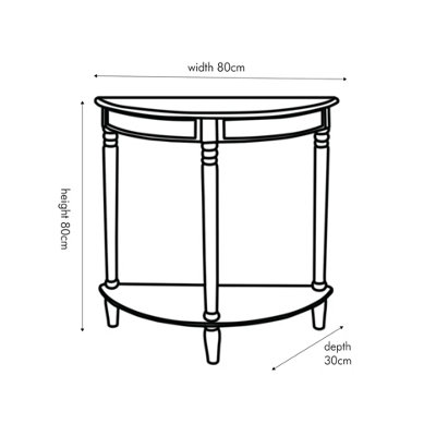 Traditional White Wood Half Moon Console Table