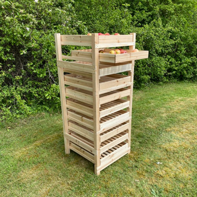 Traditional Wooden Apple Storage Rack (10 Drawer)