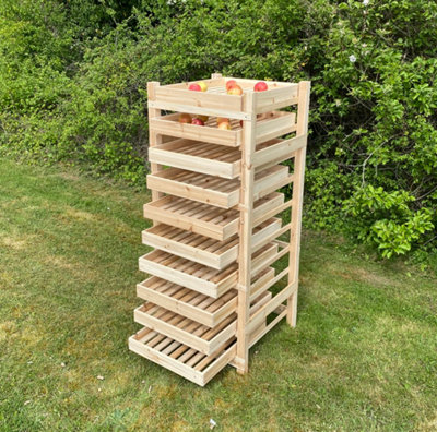 Traditional Wooden Apple Storage Rack (10 Drawer)