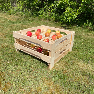 Traditional Wooden Apple Storage Tray Rack (Set of 2)