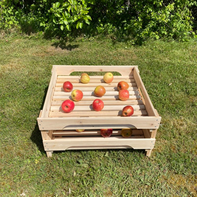 Traditional Wooden Apple Storage Tray Rack (Set of 4)