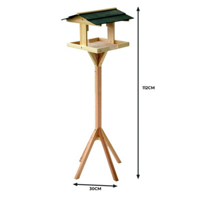 Traditional Wooden Standing Bird Feeder Table