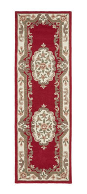 Traditional Wool Rug, 25mm Thick Floral Handmade Rug, Easy to Clean Rug ...