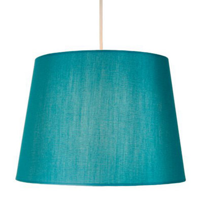 Traditionally Designed Medium 12 Drum Lamp Shade in Sleek Teal Faux ...