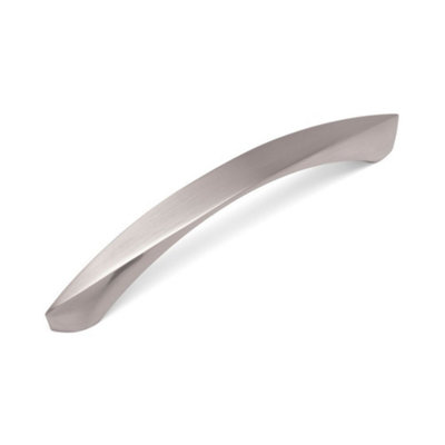 Trafalgar Kitchen Cabinets Bow Handle, 128mm Centres, Brushed Nickel