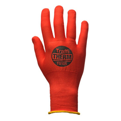 Traffi TG105 Red Thermal Liner Glove Pack of 10 Size 9