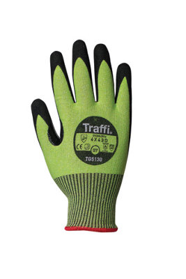 Traffi TG5130 Cut D FR, Heat Resistant Nitrile Glove Pack of 10 Size 9