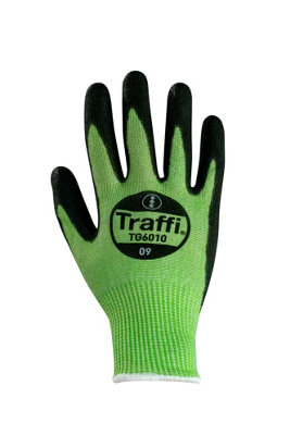 TRAFFI TG6010 CUT F PU COATED GLOVE PACK OF 10 SIZE 9