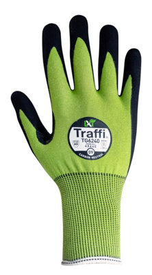 Traffi TG6240 LXT Cut E MicroDex Nitrile Glove Pack of 10 Size 8