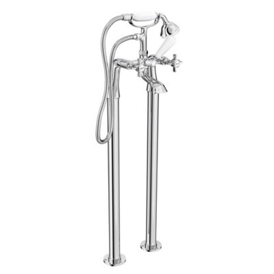 Trafford Freestanding Cross Head Bath Shower Mixer Tap Chrome