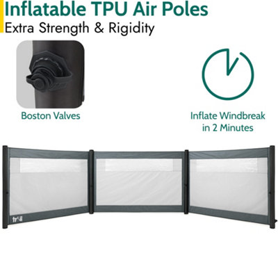 Trail Air Windbreak Inflatable Windbreaker Camping Caravan 3 Panel With ...