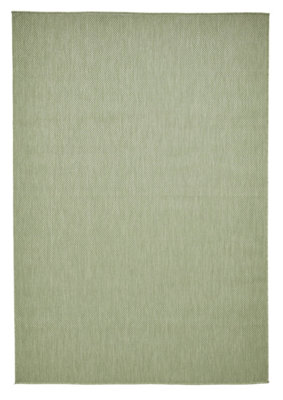 Trail Flat Weave Plain Rug - Light Green - 120x170 | DIY at B&Q
