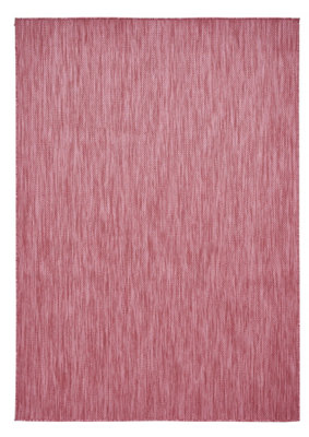Trail Flat Weave Plain Rug - Red - 200x290 | DIY at B&Q