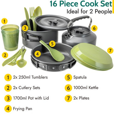 Trail Outdoor Leisure 2 Person Camping Cookset With Kettle