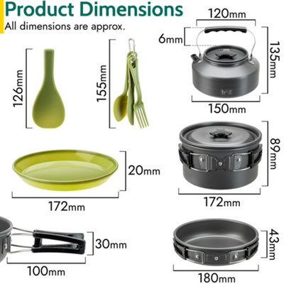 Trail Outdoor Leisure 2 Person Camping Cookset With Kettle