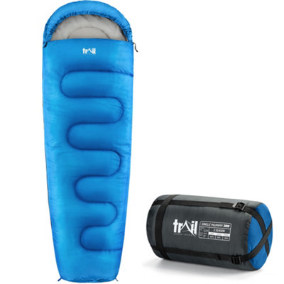 Trail Outdoor Leisure 300 3 Season Mummy Sleeping Bag- Blue