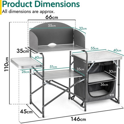 Trail Outdoor Leisure Camping Kitchen Unit with Windshield
