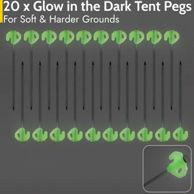 Trail Outdoor Leisure Heavy Duty Glow in the Dark Tent Peg Kit 20 PCE