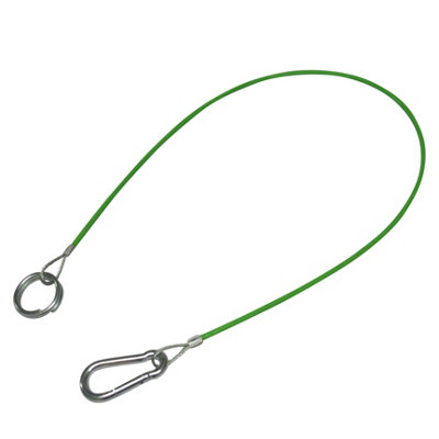 TRAILER BREAK AWAY SAFETY CABLE HOOK & RING PVC COATED (GREEN TOWING ...