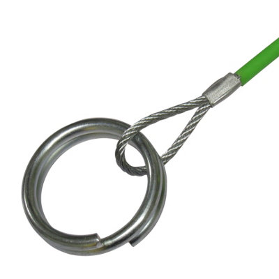TRAILER BREAK AWAY SAFETY CABLE HOOK & RING PVC COATED (GREEN TOWING ...