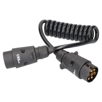 Trailer Light Electrics 1.5m Curly Extension Cable Lead Male to Male 7 ...