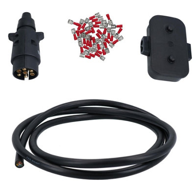 Trailer Light Electrics Rewire Kit Plug, Junction Box, 5m Cable / Wire ...