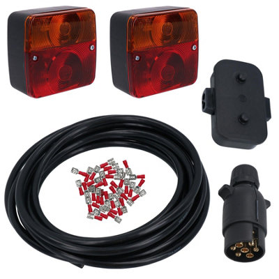 Trailer Light Wiring Kit - Small Lights, Plug, Junction Box, 5m Wire ...