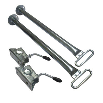 Trailer Prop Stand Drop Tubes with Handle & Clamps 34MM x 600MM X2 ...