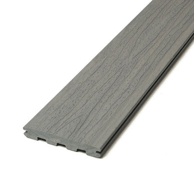 Trailhead Grooved-Edge Decking 140mm x 3.6m, Grey, Pack of 4 (Clips ...