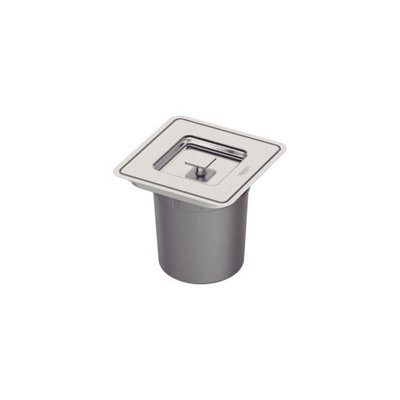 Tramontina 5L Square Kitchen Worktop Inset Bin - Stainless Steel Waste ...