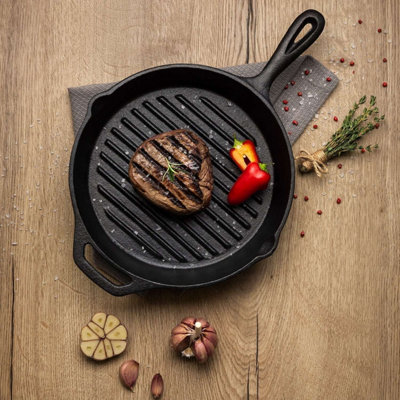 Tramontina Pre-Seasoned 26cm Cast Iron Griddle Pan - Non-Stick ...