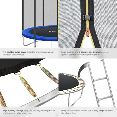 Trampoline - with safety net, including entry ladder - 457 cm