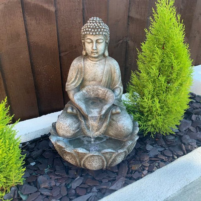 Tranquil Buddha Oriental Solar Water Feature | DIY at B&Q