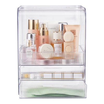 Transparent 3-Tier Transparent Cosmetics Storage Organizer