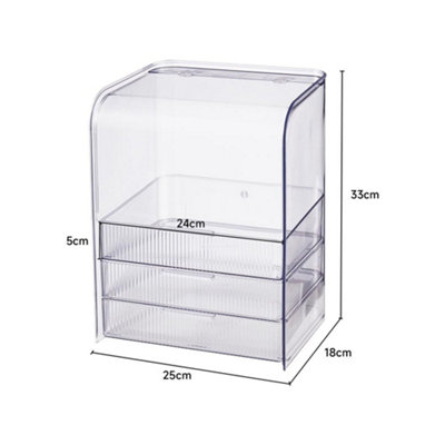 Transparent 3-Tier Transparent Cosmetics Storage Organizer