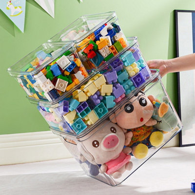 Transparent 4Pcs Stackable Plastic Storage Box Set