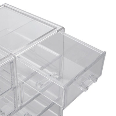 Transparent 7-Drawer Large Storage Space Smooth Pull-Out Drawers Makeup ...