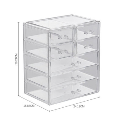 Transparent 7-Drawer Large Storage Space Smooth Pull-Out Drawers Makeup ...