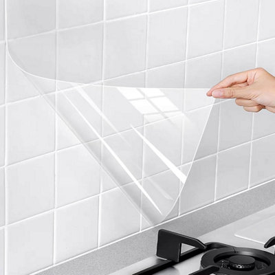 Transparent contact paper, protecting kitchen splashbacks, tiles ...