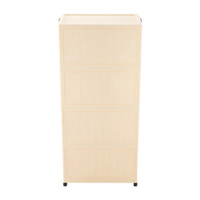 Transparent Four-tier Folding Plastic Storage Cabinet/wardrobe with ...