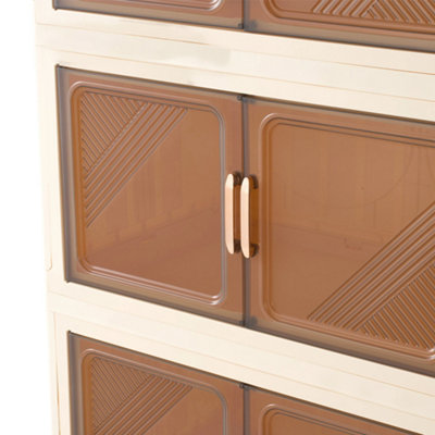 Transparent Four-tier Folding Plastic Storage Cabinet/wardrobe with ...