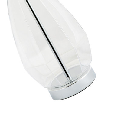 Transparent Glass and Polished Chrome Table Lamp Base with Inline Cable ...