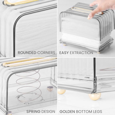Transparent Plastic Tissue Box Home Tissue Box Rectangular Tissue and ...