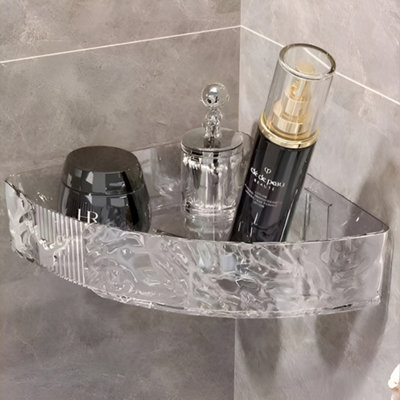 Transparent Wall Mounted Corner Shower Caddy