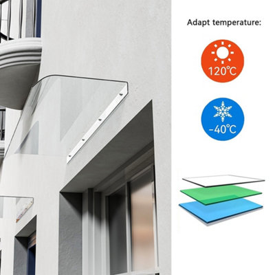 Transparent Waterproof Front Door Canopy Outdoor Awning Window Garden ...