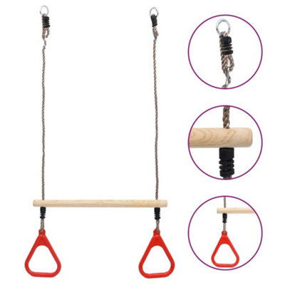 Trapeze Swing Bar with Rings Outdoor Toy