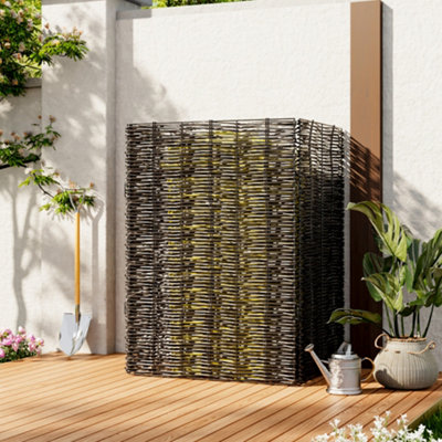 Trash Bins Fence Willow Wheelie Bin Screen with Metal Frame Privacy ...