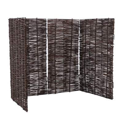 Trash Bins Fence Willow Wheelie Bin Screen with Metal Frame Privacy ...